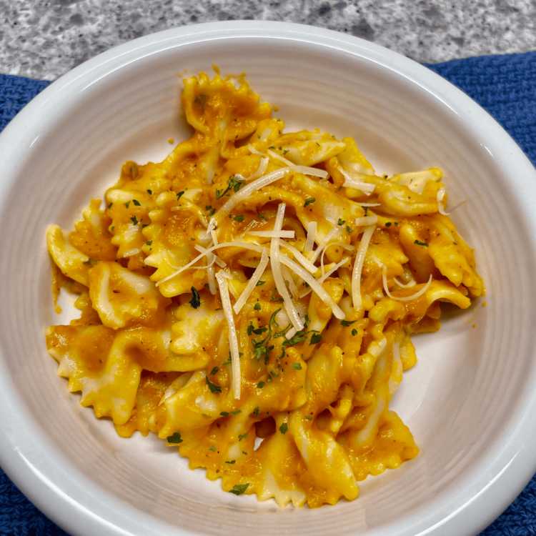Cheesy Pumpkin Pasta For Baby - Super Simple! - BLW For Busy Moms